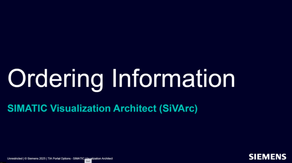 TIA Portal SiVArc ordering information