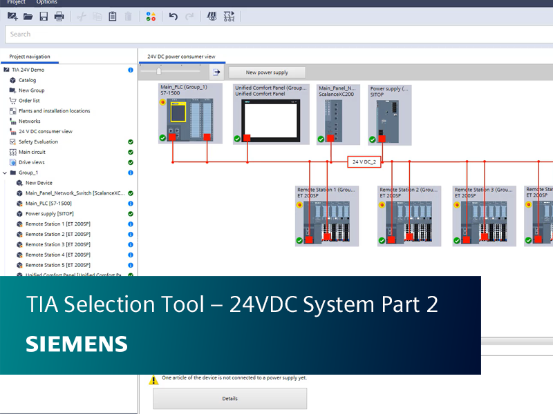 TIA Selection Tool – 24VDC System Part 2