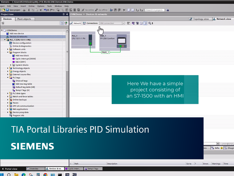 TIA Portal Libraries PID Simulation