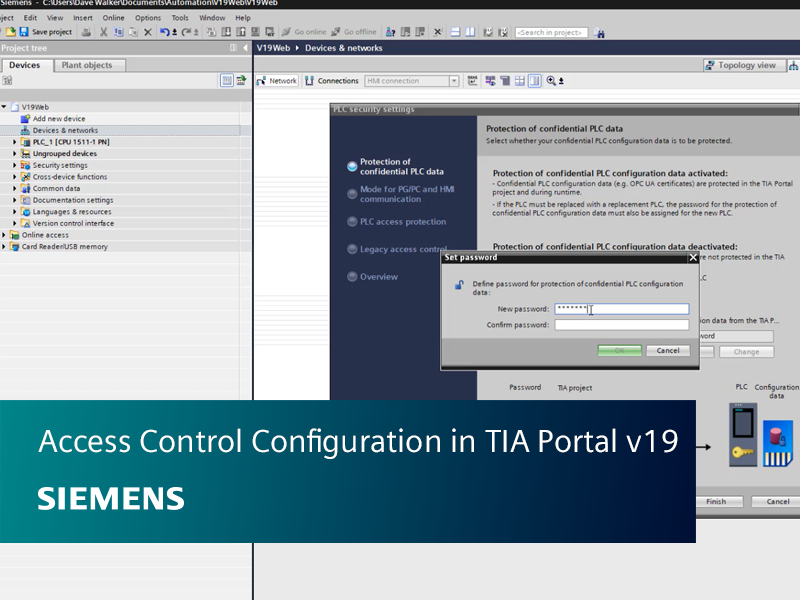 Access Control Configuration in TIA Portal v19