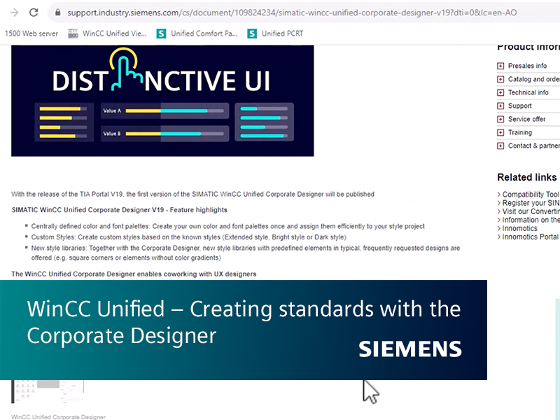 WinCC Unified – Creating standards with the Corporate Designer